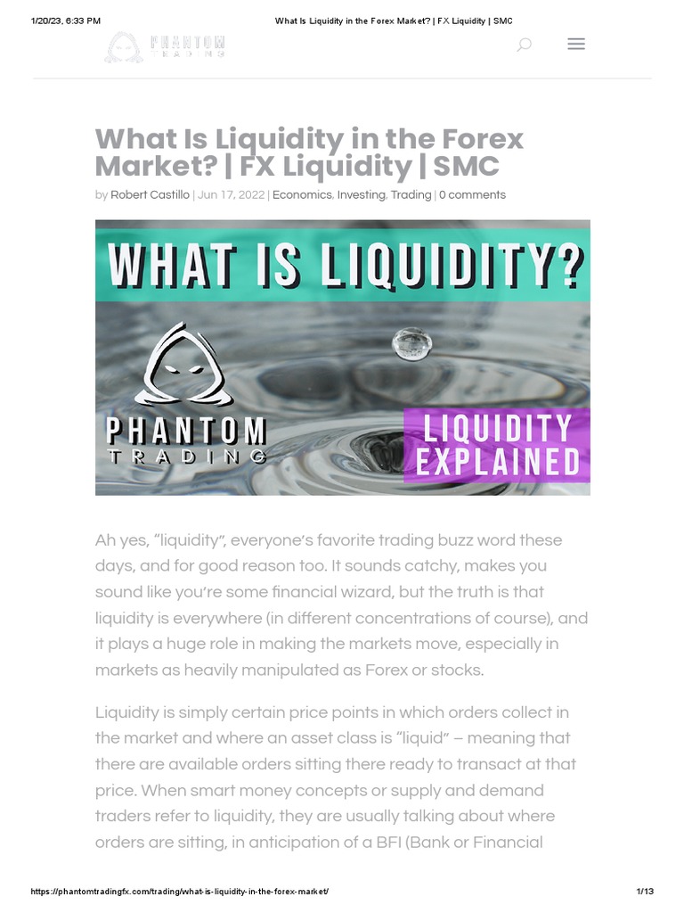 What Is Liquidity in The Forex Market - FX Liquidity - SMC | PDF ...