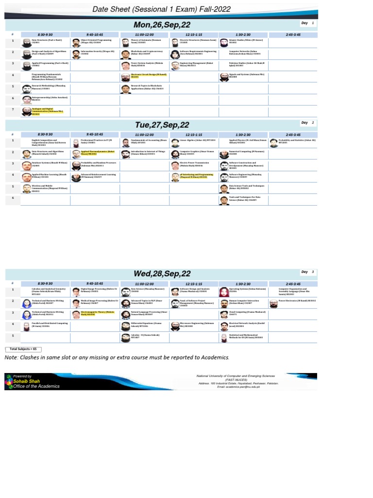 Final Datesheet Sessional 1 Exam Fall 2022 | PDF | Software | Computer ... Final Datesheet Sessional 1 Exam Fall 2022 | PDF | Software | Computer ...