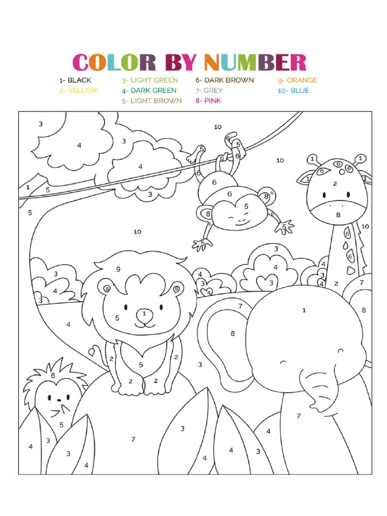 Color by Number Animals | PDF