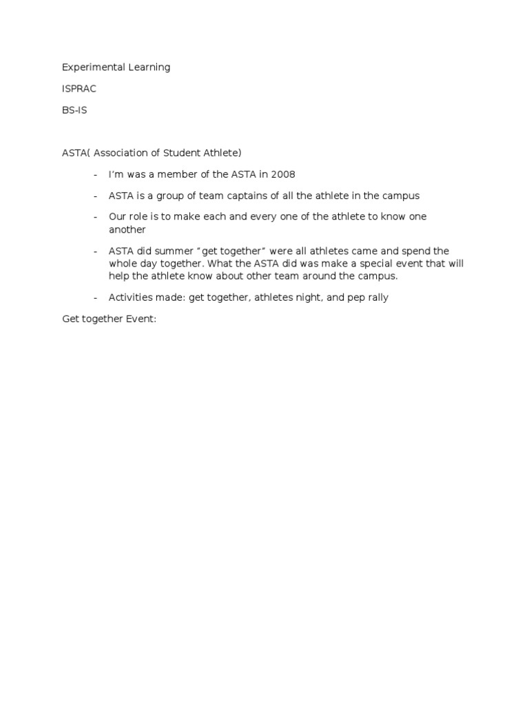 Experimental Learning Pdf Sports Recreation