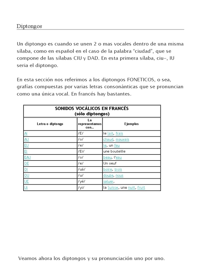 Diptongos | PDF | Lingüística | Fonética