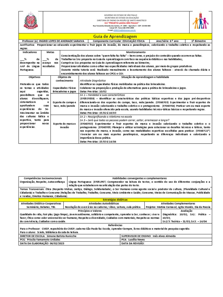 6º Ano Educação Física Pdf 6502