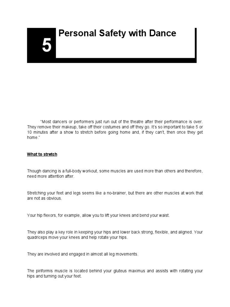 Personal Safety With Dance-Module 2 | PDF | Foot | Anatomical Terms Of ...