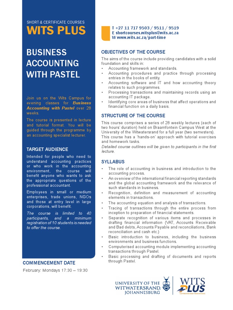 Business Accounting with Pastel Course | PDF | Accounting | Fee