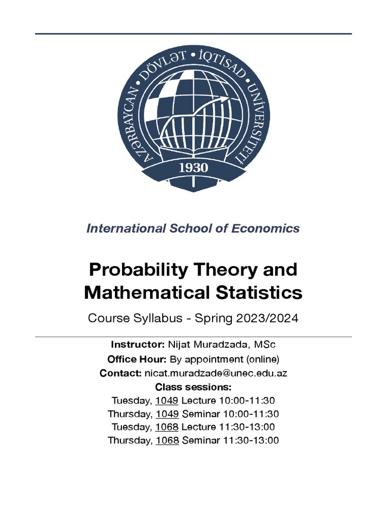 Syllabus 1 | PDF | Statistics | Lecture