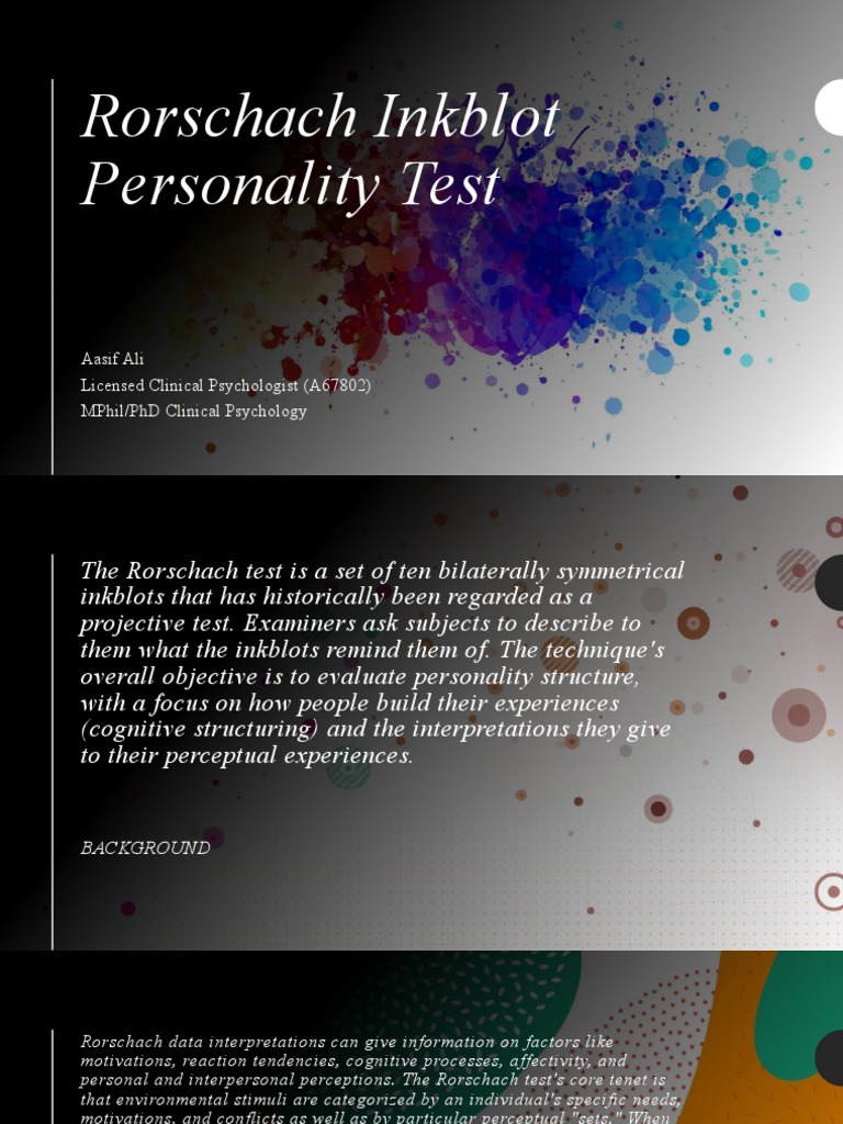 Rorschach Inkblot Personality Test: Aasif Ali Licensed Clinical ...