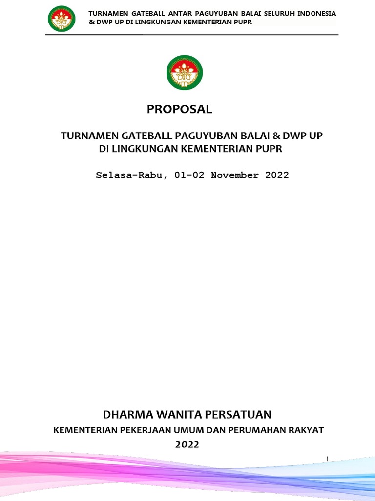 Proposal Turnamen Gateball - DWP 2022-Baru | PDF