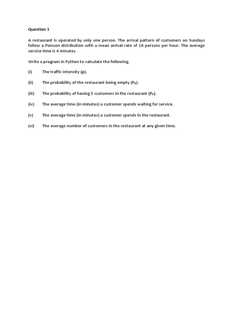 Lab 5 Queuing Theory January 2022 Pdf