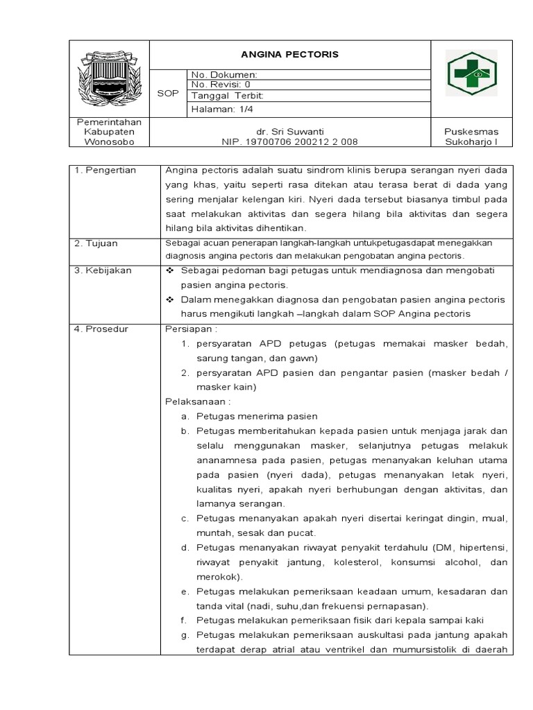 SOP ANGINA PECTORIS Oks | PDF