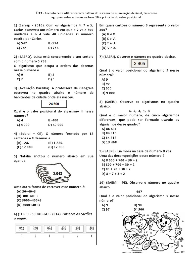 D13 (5º ANO - Mat.) - Blog Do Prof. Warles | PDF