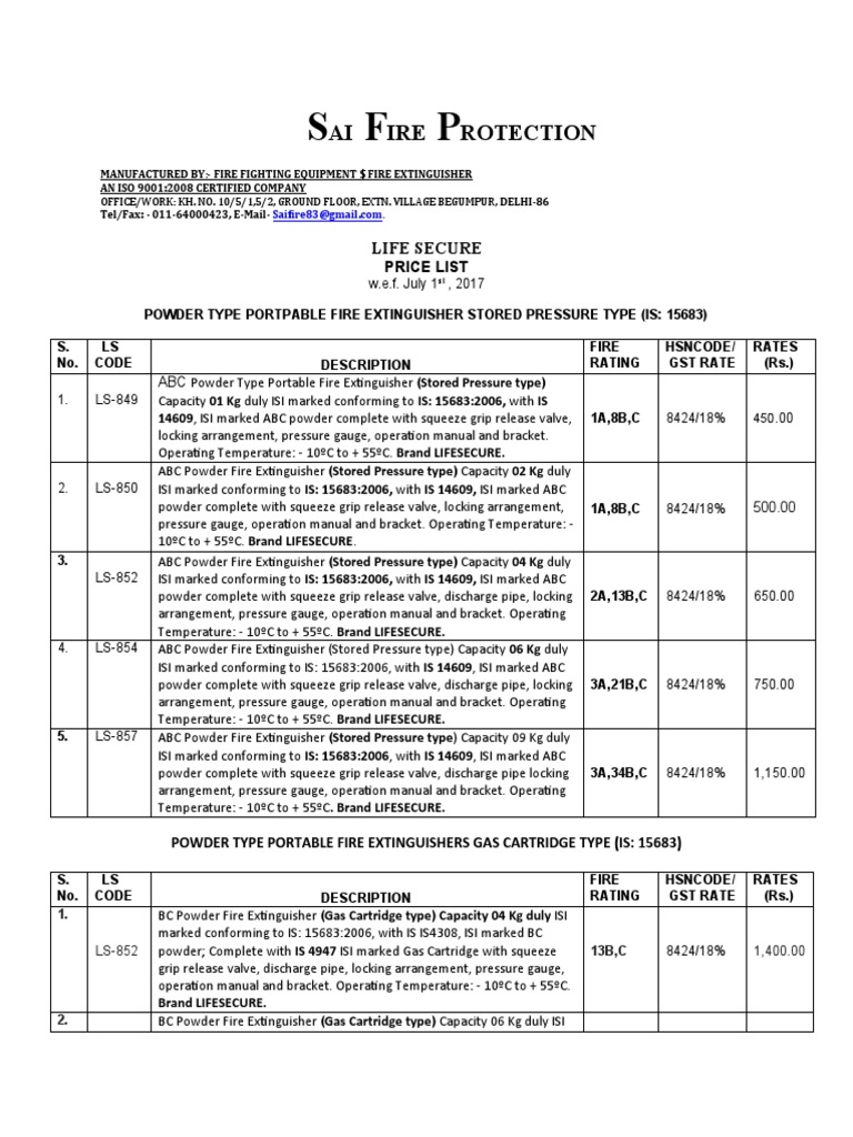 Sai Fire Price | PDF | Pipe (Fluid Conveyance) | Backlight