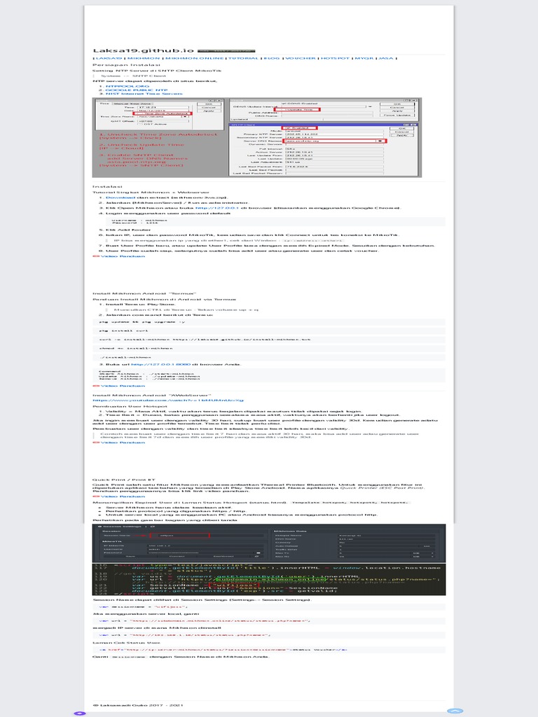 Laksa19 - MIKHMON - Mikrotik Hotspot Monitor | PDF