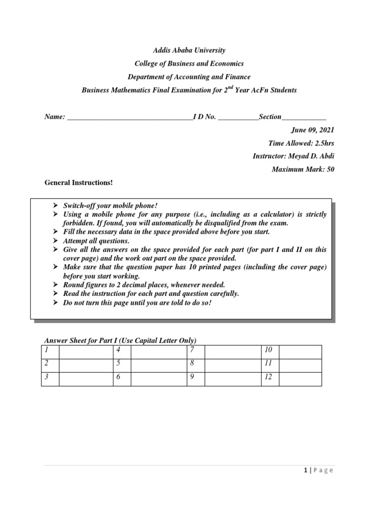 BM Final Exam | Download Free PDF | Interest | Compound Interest