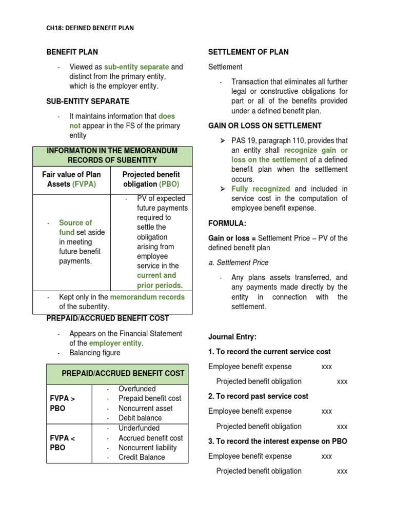 CH18 Defined Benefit Plan | PDF