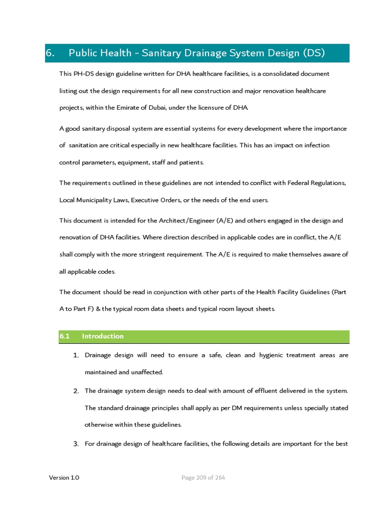 Part E - 6 - Public Health - Sanitary Drainage System Design (DS) | PDF