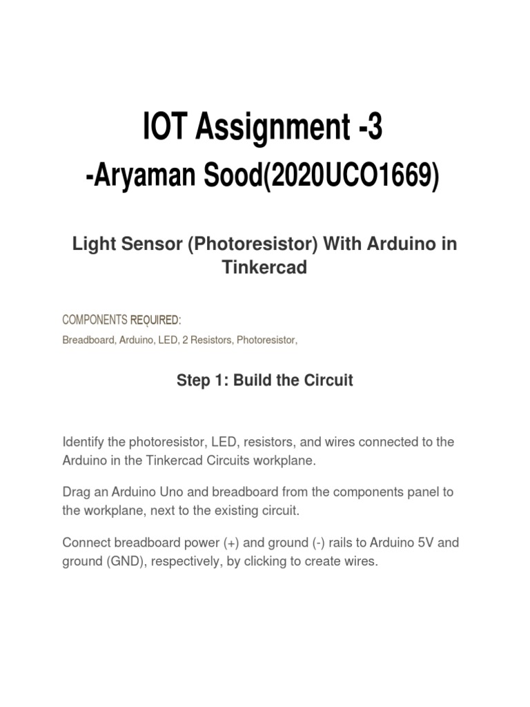 IoT Assign3 | PDF | Analog To Digital Converter | Analogue Electronics