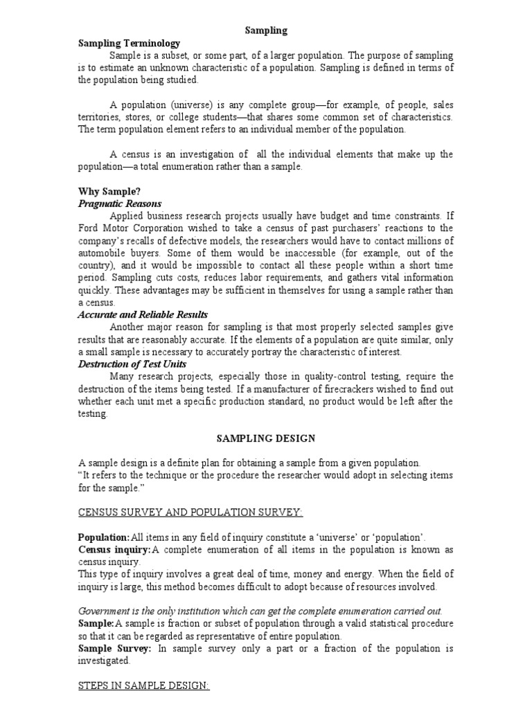 RM Unit-4 | PDF | Sampling (Statistics) | Stratified Sampling