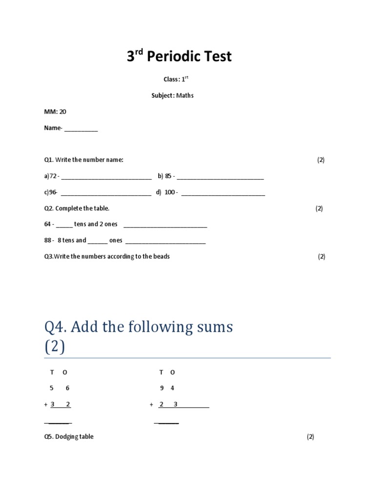 Maths Test | PDF