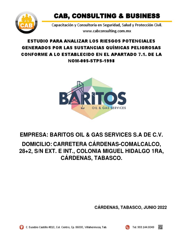 Estudio Nom-005 Baritos 2022 - PTG | PDF