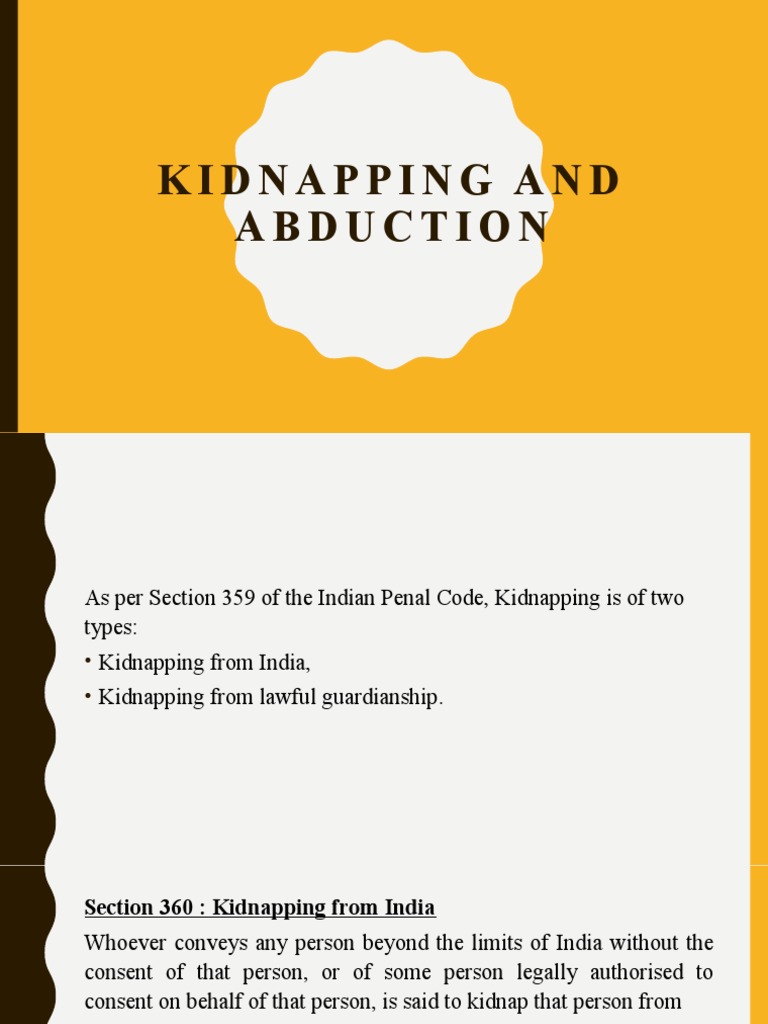 Kidnapping and Abduction | PDF | Kidnapping | Legal Guardian