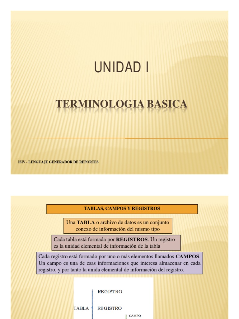 1_Terminologia basica | PDF | Bases de datos | Base de datos relacional