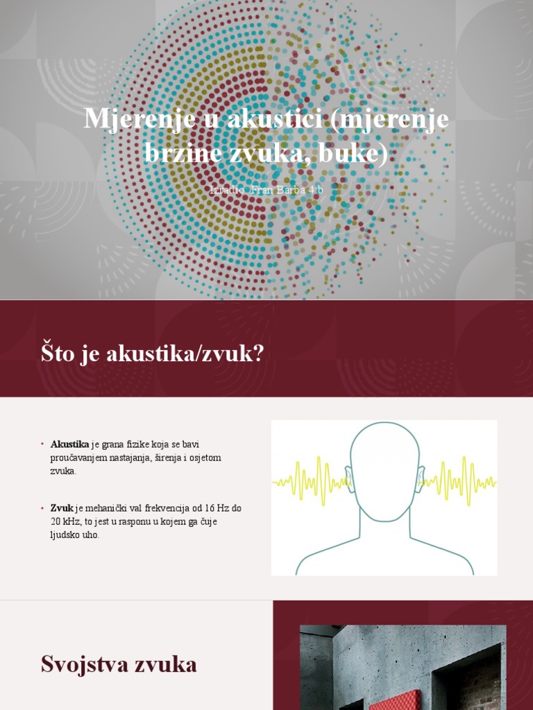 Mjerenje U Akustici (Mjerenje Brzine Zvuke, Buke) | PDF