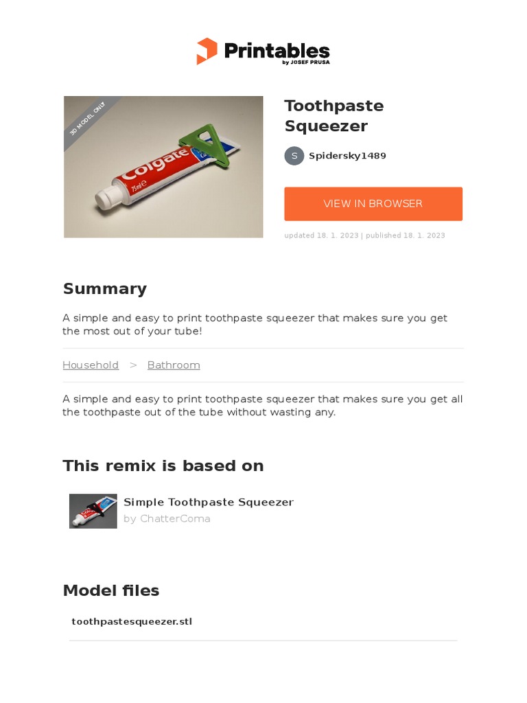 Toothpaste Squeezer | PDF