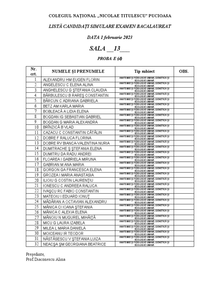 Ok T 17-BAC Lista Candidati 2022 E (D) | PDF