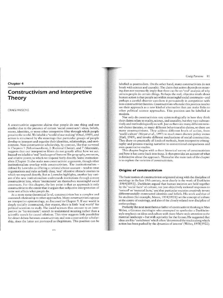 Craig Parsons - Constructivism and Interpretive Theory | PDF