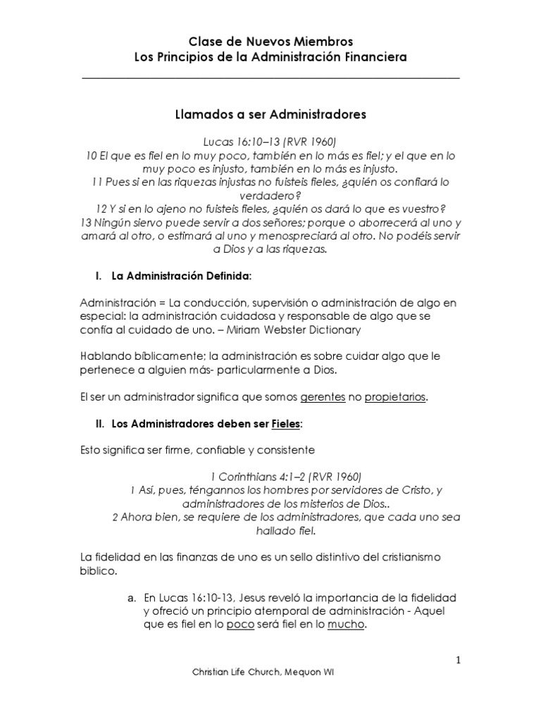 Los Principios de La Administración Fin 90 | PDF | Diezmo | Biblia