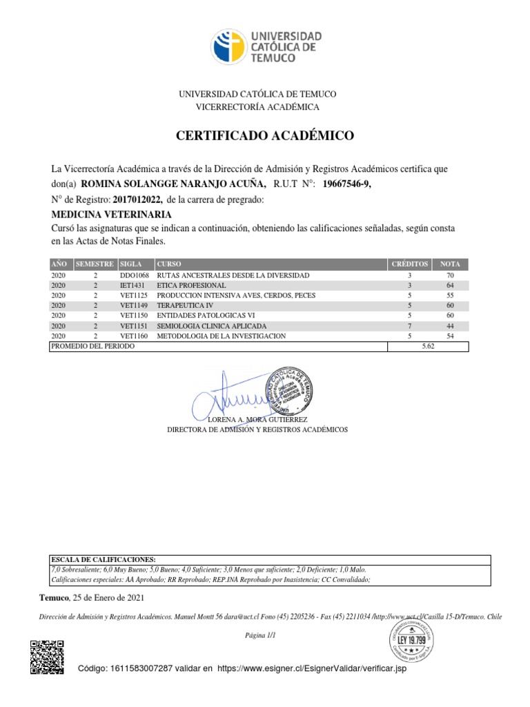 9 Certificado Academico | PDF