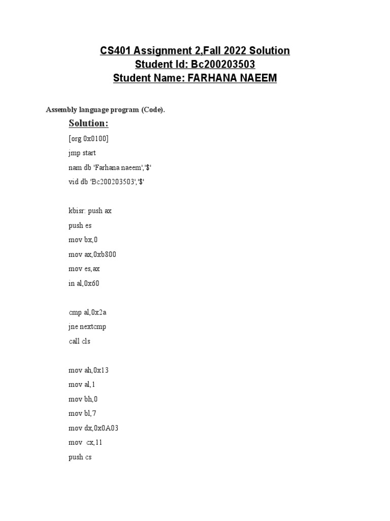 Bc20020203503, CS502 Assignment Solution | PDF | Teaching Methods & Materials | Computers