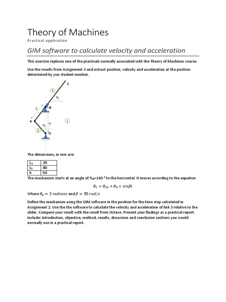 GIM Software for Velocity and Acceleration Analysis | PDF