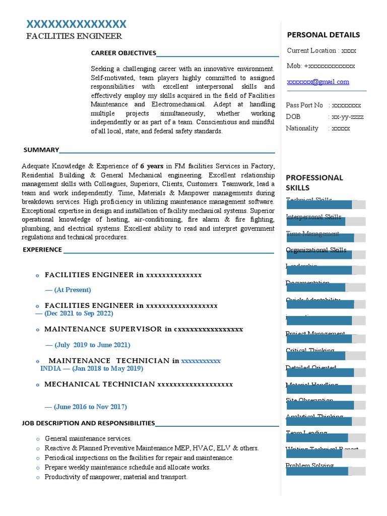FE Resume Sample | PDF | Engineer | Business
