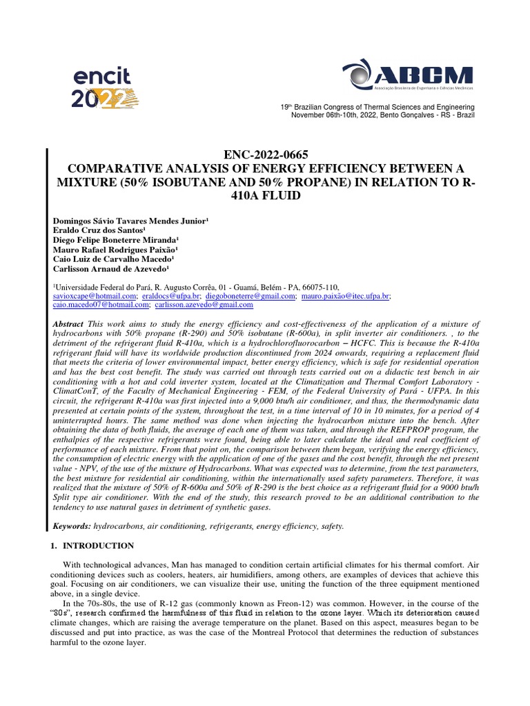 Comparative Analysis Of Energy Efficiency Between A Mixture 50