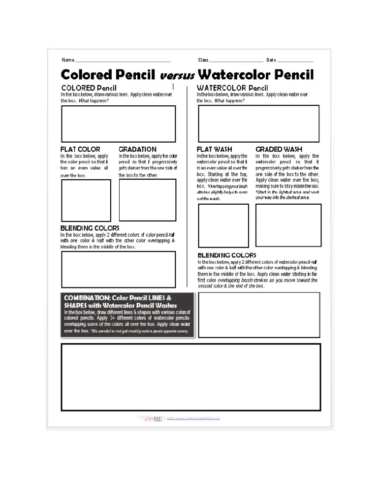 Colored Pencil Worksheet | PDF