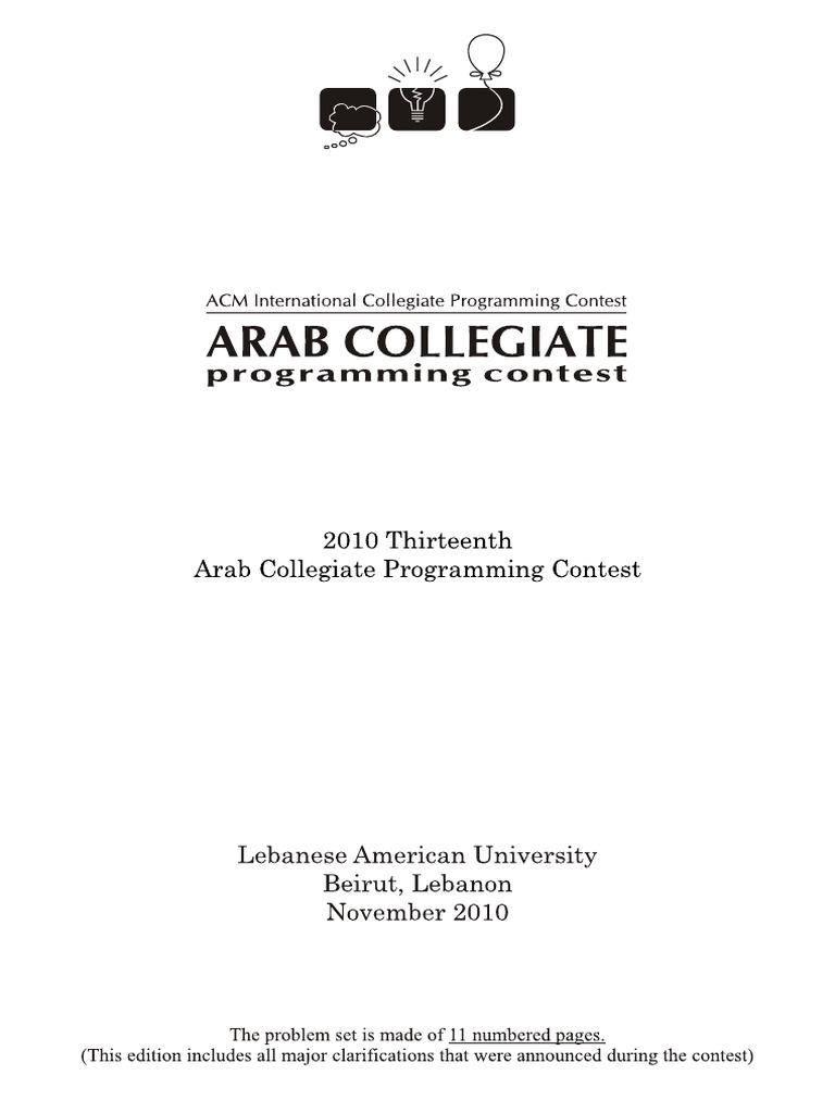 Acpc 2010 | PDF | Vertex (Graph Theory) | Boolean Algebra