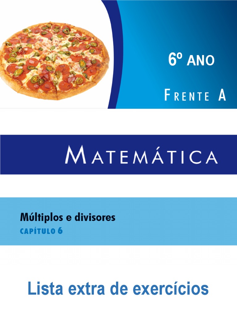 Complemento - Lista Extra Matemática - 6º Ano - Livro 2 - Capítulo 06 FA | PDF