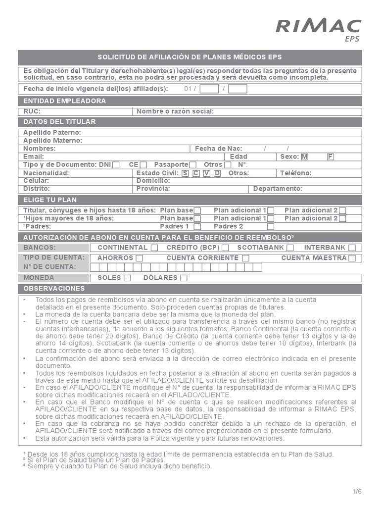 Declaración Personal de Salud DPS - Planes Médicos EPS | PDF ...