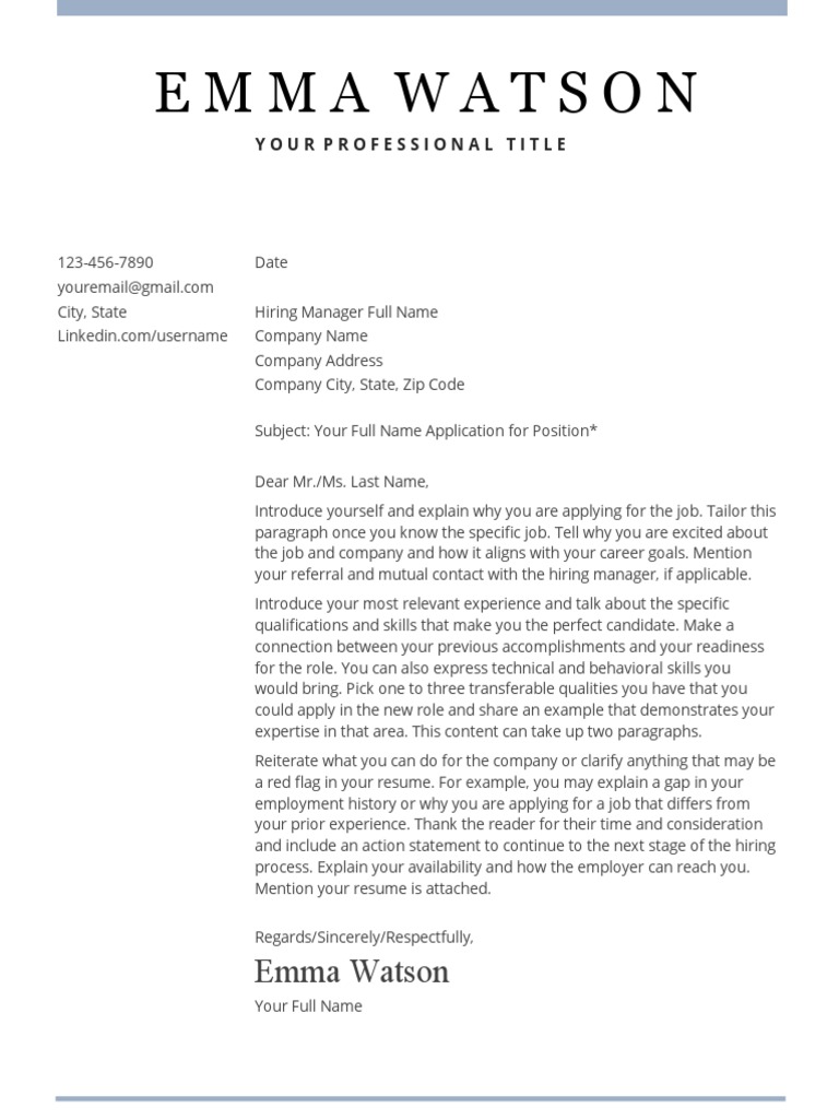 Job Application Letter A1 | PDF