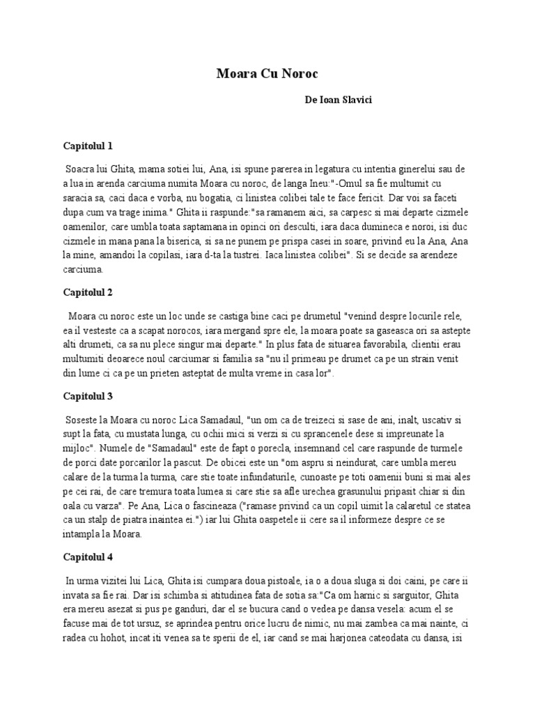 Moara Cu Noroc | PDF