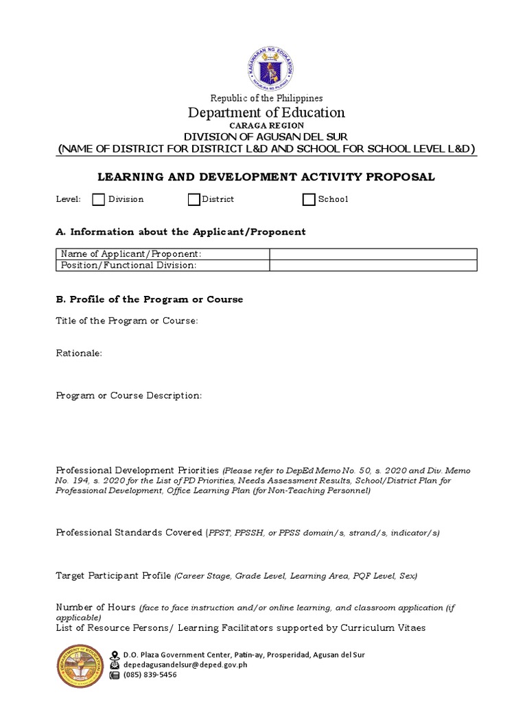 PD Activity Proposal Template | PDF
