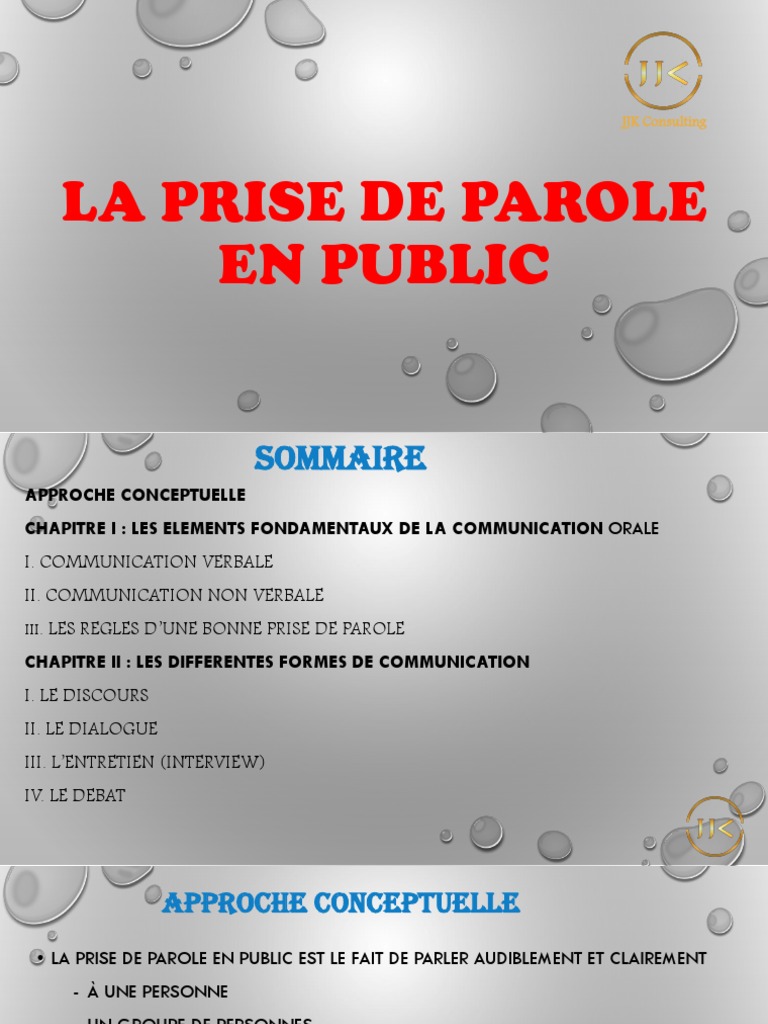 Maîtriser la Prise de Parole en Public | PDF | la communication ...