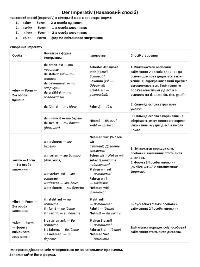Imperativ | PDF