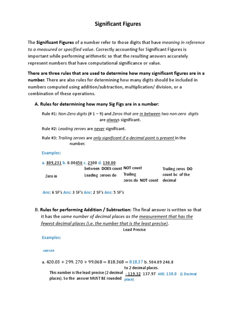 Significant Figures | PDF | Significant Figures | Numbers