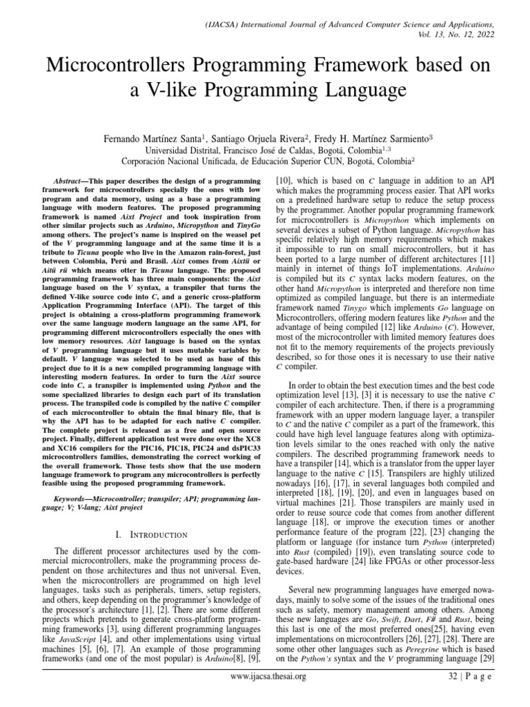 Paper 5 Microcontrollers Programming Framework Pdf Computer Program Programming