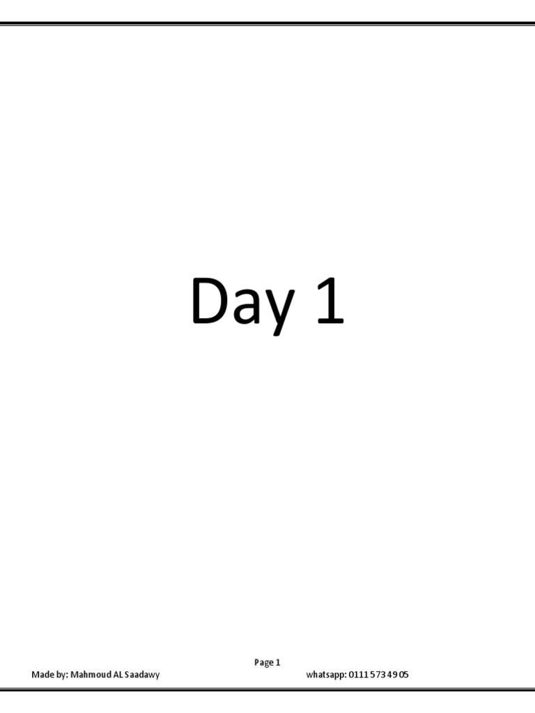 Saadawy Excel Material Day 1 | PDF