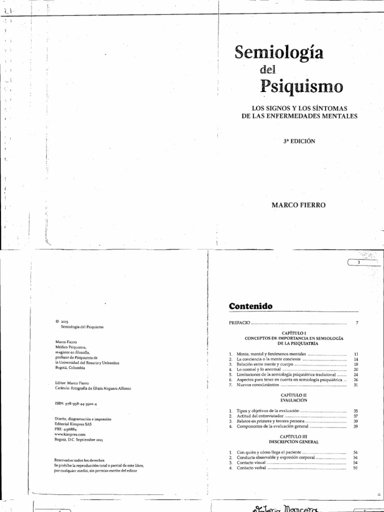 Semiología del Psiquismo: Signos y Síntomas | PDF | Mente | Pensamiento
