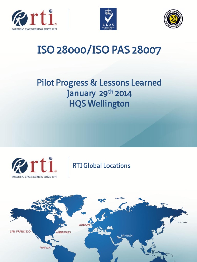 RTI ISO 28000 28007 Pilot Update Sami Jan 2014 | PDF | Sea Captain | Audit