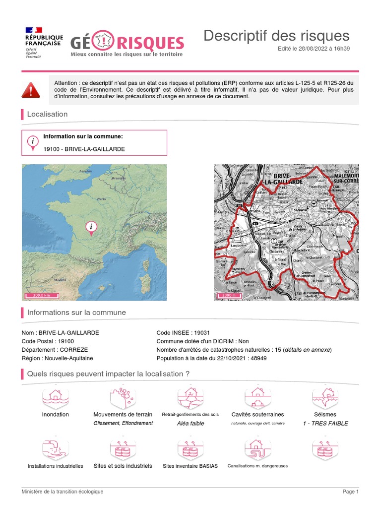 Descriptif Georisques | PDF | Tremblements de terre | Inondation